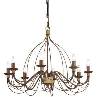 Ideal Lux Ideal Lux Corte - Lustre &agrave; 8 ampoules au fini brun rouille, E14