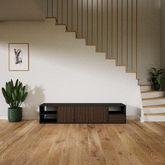 MYCS Meuble TV - Effet noyer, design, meuble hifi, multimedia, avec porte Effet noyer et tiroir Effet noyer - 192 x 40 x 47 cm