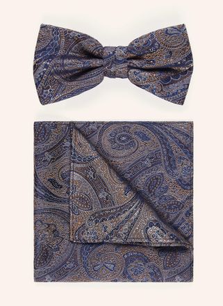 Paul Paul Set: Fliege Und Einstecktuch braun