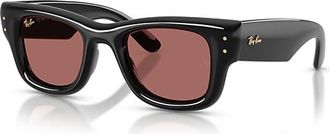 Ray-Ban Wayfarer Puffer Sonnenbrillen Schwarz Fassung Violett Glas 50-23
