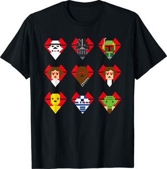 Star Wars Valentinstag Star Wars Valentines Pixel Montage T-Shirt