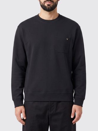 Valentino Garavani Sweatshirt aus Baumwollmischung mit Rundhalsausschnitt und Metall-Logo