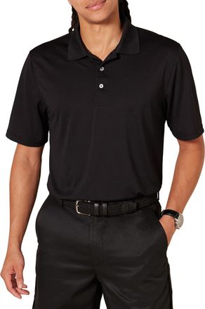 Amazon Essentials Herren Golf-Polo-Shirt, Schnell Trocknend, Normale Passform - Auslauffarben, Schwarz, XS