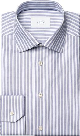 Eton Gestreiftes Twill-Hemd aus langstapeliger ägyptischer Baumwolle, Contemporary in