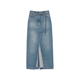 Dries Van Noten Draped Denim Midi Skirt - - Skirts - Damen - Blau - 2XS