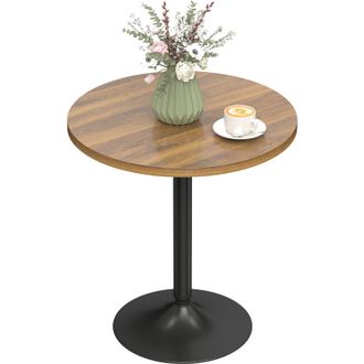 HOMCOM Table de bar - HOMCOM - table haute cuisine mange-debout - pieds antid&eacute;rapants - 60 cm - panneaux de particules - noyer