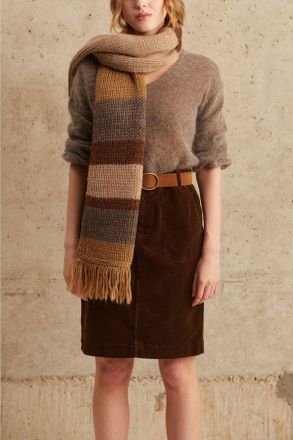 Gerard Darel Jupe en velours c&ocirc;tel&eacute; - BILLIE - Marron