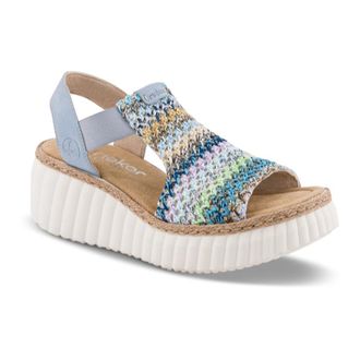 Rieker H&auml;kel-Keilabsatz-Sandale - - Shoes - Damen - Mehrfarbig - 39 EU