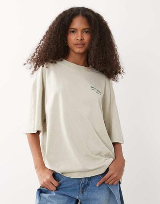 Boss Orange by Hugo Boss Eboys - T-shirt d&eacute;contract&eacute; &agrave; logo - Beige-Neutral