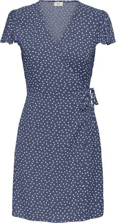 Jacqueline de Yong JdY Damen Jdysezen Life S/S Wrap Dress WVN Dia, Blue Indigo, XL EU