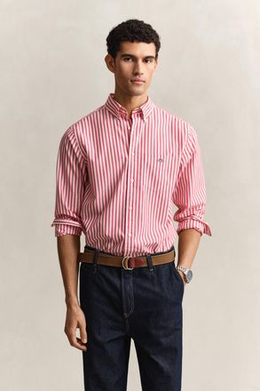GANT Herren Classic Popeline-Hemd mit Streifen (XXXL) ROSE Rot