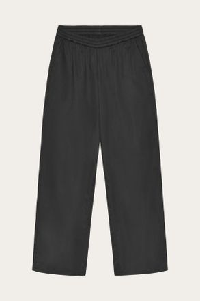 Knowledge Cotton Apparel Damen vegan Hose Posey Wide Satin Black Jet