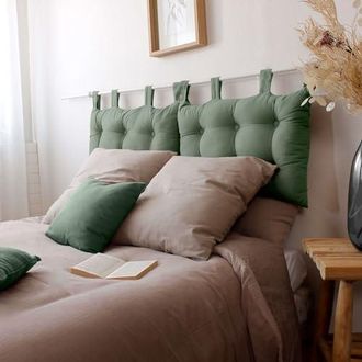 Enjoy Home Wandkopfteil, 70 x 45 cm, Khakigr&uuml;n, zum Aufh&auml;ngen, gestepptes Kissen, 100% Baumwolle, Kollektion Panama, Enjoy Home