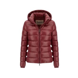 Herno Gl&auml;nzende Box-Steppdaunenjacke - - Jackets - Damen - Rot - L