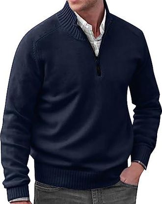 Generic Pull dhiver chaud pour homme - Pull en tricot pour homme - Loisirs - Pull en polaire - Décontracté - Manches longues - Élégant - Pull doux et conforta