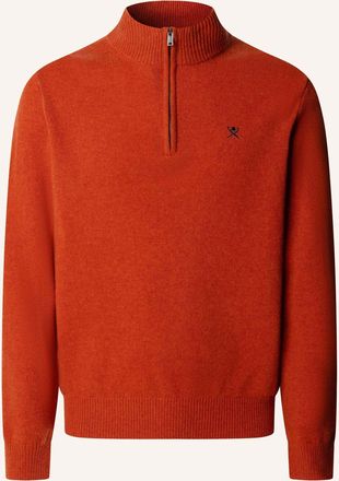 Hackett Pullover Lambswool Hzip orange