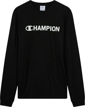 Champion Legacy T-Shirt &agrave; Manches Longues pour Homme Motif Graphique L Noir, Noir, L