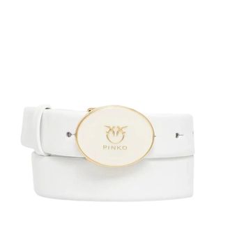 Pinko Pinko, Femme, Accessoires, Blanc, Taille: S Round Enamel H2,8 Belt