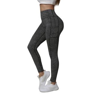 Generic Legging de sport pour femme avec poche - Taille haute - Opaque - Pantalon de yoga - Legging de sport - Pantalon de sport - Gym - Yoga - Scrunch Butt -