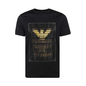 Armani Marineblau Kurzarm T-shirt - - Tops - Herren - Schwarzk - S