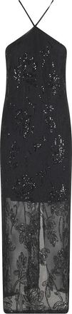 Isabelle Blanche Femme, Robes, Noir, Taille: 40 FR Long Mesh Dress