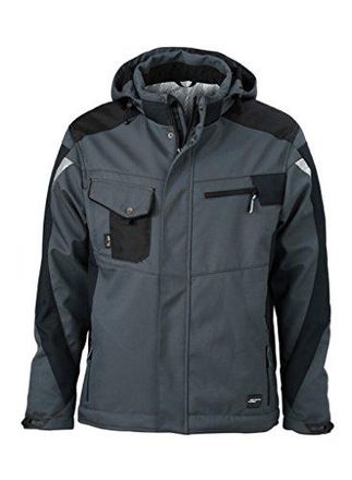 James & Nicholson Veste Softshell Professionnelle avec Doublure (M, Carbone/Noir)