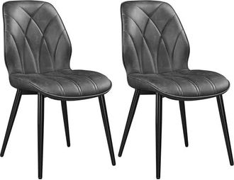 Yaheetech Esszimmerst&uuml;hle 2er Set K&uuml;chenst&uuml;hle gepolstert Metallbeine bis 136 KG Belastbar Polsterstuhl f&uuml;r K&uuml;che/Esszimmer/Schlafzimmer/Restaurant Dunkelgrau/K