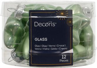 Kaemingk Christbaumschmuck Sterne Glas 4cm x 12 St&uuml;ck - Glassterne matt & gl&auml;nzend Christbaumkugeln Weihnachtskugeln Weihnachten - Weihnachtsbaumschmuck Matcha