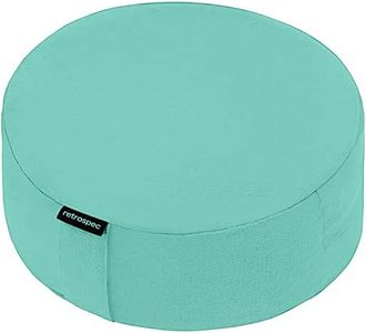 Retrospec Sedona Zafu Meditationskissen, gefüllt mit Buchweizenschalen - Yogakissen für Meditationspraxis - maschinenwaschbarer Bezug aus 100% Baumwolle & strap