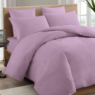 Pizuna 600 Fadenzahl aus Baumwolle Bettw&auml;sche Neues Lila, 100% Langstaple Baumwolle Bettbezug und Kissenbezug, 100% Baumwolle Mako Satin 2-Teilig Bettw&auml;sches