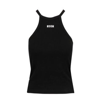 Msgm Msgm, Femme, Tops, Noir, Taille: 38 FR D&eacute;bardeur c&ocirc;tel&eacute; sans manches