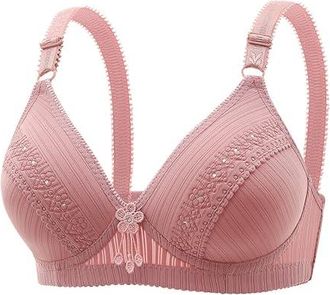 Generic Soutien-gorge d&eacute;contract&eacute; et respirant sans anneau en acier pour femme, rose, 64