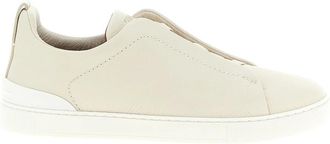 Ermenegildo Zegna Homme, Chaussures, Beige, Taille: 43 EU Baskets Slip-On Triple Stitch
