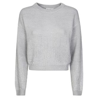 Patrizia Pepe Femme, Pulls, Gris, Taille: 42 FR Maglia Strass