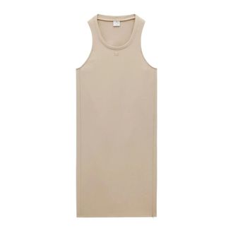 Courr&egrave;ges Femme, Robes, Beige, Taille: 40 FR Robe Midi Holistique en Twill