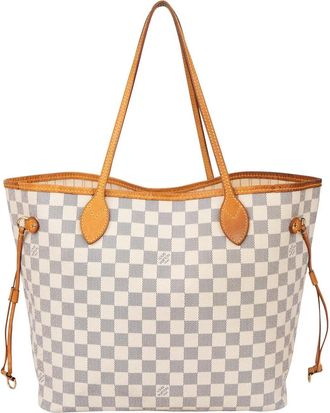 Louis Vuitton Crossbody Bags - Louis Vuitton Damier Azur Monogram Neverfull MM Sh - Gr. unisize - in Weiß - für Damen