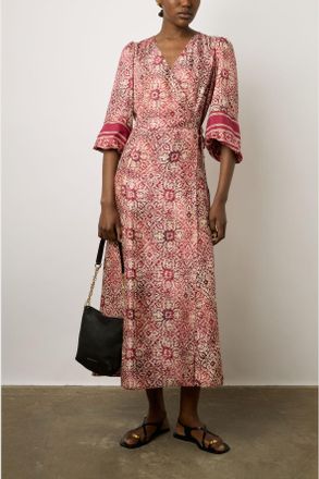 Gerard Darel Robe portefeuille en soie - EDENN - Sangue