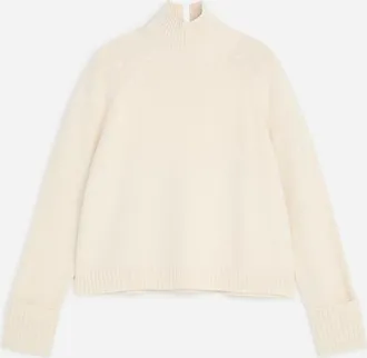 Arket Wollpullover Mit Rollkragen -Wei&szlig;
