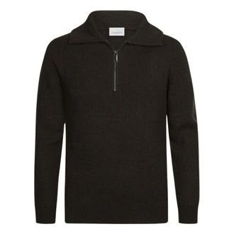 Profuomo Pull Col Roul&eacute; Demi-Zip - Homme - Pulls - Brun - Taille: L