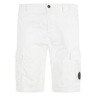 C.P. Company C.p. Company, Homme, Shorts, Blanc, Taille: L Short Cargo &agrave; Lentille en Sateen Stretch