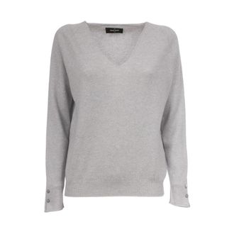 Gran Sasso Kaschmirpullover mit V-Ausschnitt - - Knitwear - Damen - Grau - L