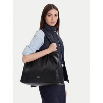 Tommy Hilfiger Handtasche Tommy Hilfiger Soft Leather Tote AW0AW18308 Schwarz