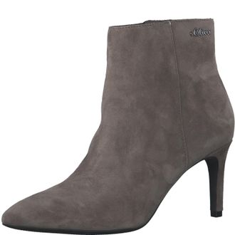 s.Oliver Damen Stiefeletten mit Absatz aus Leder Elegant, Braun (Taupe), 40 EU