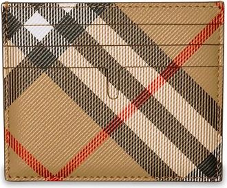Burberry Homme, Accessoires, Beige, Taille: ONE Size Portefeuille &agrave; Carreaux avec Emplacements pour Cartes
