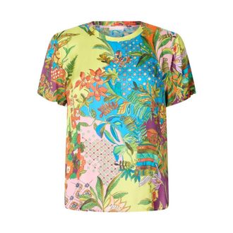 Liu Jo Femme, Tops, Multicolore, Taille: 38 FR T-shirt en raso stampato