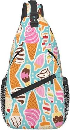 Generic L&eacute;ger Sacoche Homme Bandouliere Lart des glaces color&eacute;es d&eacute;t&eacute; Sling Bag Antivol Sac &agrave; Dos De Voyage pour Voyage Camping Randonn&eacute;e