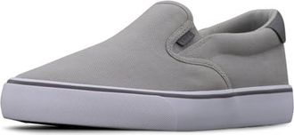 Lugz Homme Clipper Classic Slip-on Canvas Sneaker Basket, Alliage Anthracite, Blanc, Gris, 44 EU Large