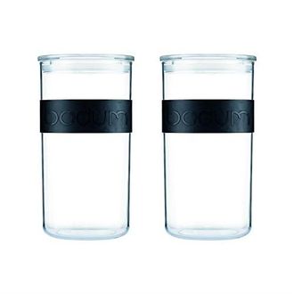 Bodum K11830-01SA - PRESSO - Set de 2 bocaux Conservation en Plastique, avec Couvercle hermétique - 2.0 l