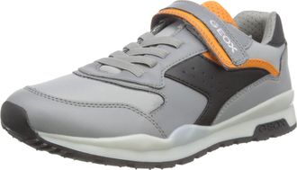 Geox J Pavel A Sneaker, Grey/ORANGE, 24 EU