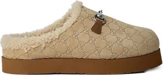 Gucci Interlocking-G horsebit slippers - Nude